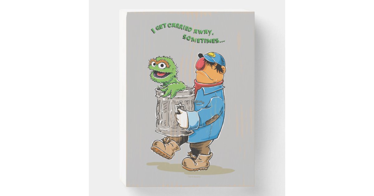 Sesame Street | Oscar & Bruno the Garbage Man Wooden Box Sign | Zazzle
