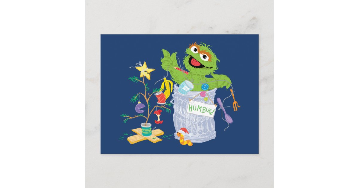 Sesame Street | Oscar - Christmas Tree Postcard | Zazzle