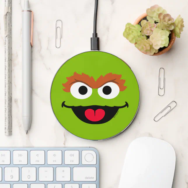 Sesame Street Oscar the Grouch Face Wireless Charger | Zazzle
