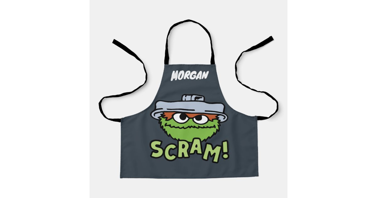 Sesame Street | Oscar the Grouch Scram! | Add Name Apron | Zazzle