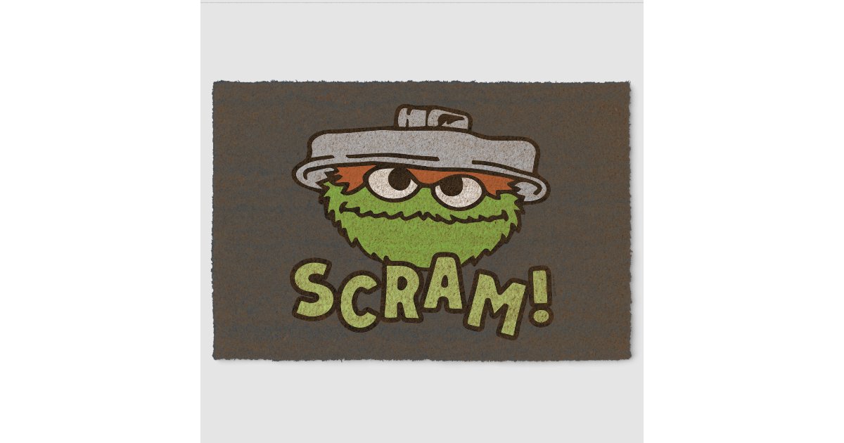 Sesame Street Oscar the Grouch "Scram" Fiber Doormat | Zazzle