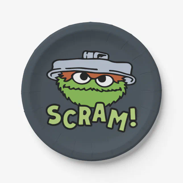Sesame Street | Oscar the Grouch Scram! Paper Plates | Zazzle