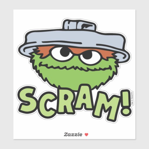 Sesame Street | Oscar the Grouch Scram! Sticker | Zazzle