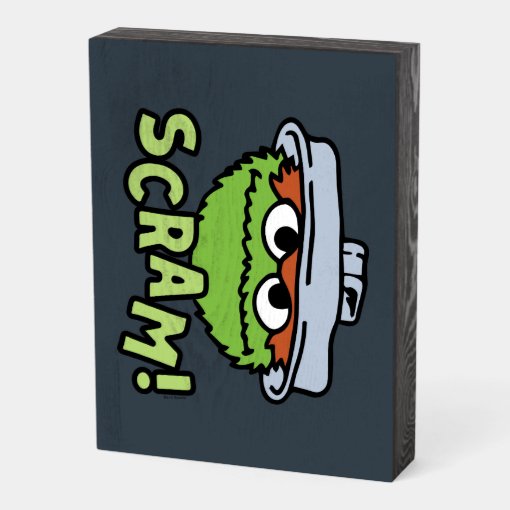 Sesame Street | Oscar the Grouch Scram! Wooden Box Sign | Zazzle