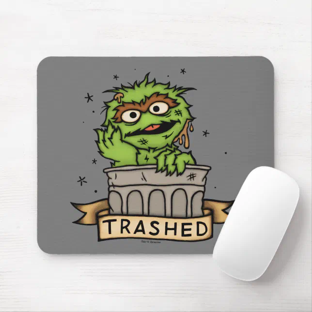 Sesame Street | Oscar the Grouch Trashed Mouse Pad | Zazzle