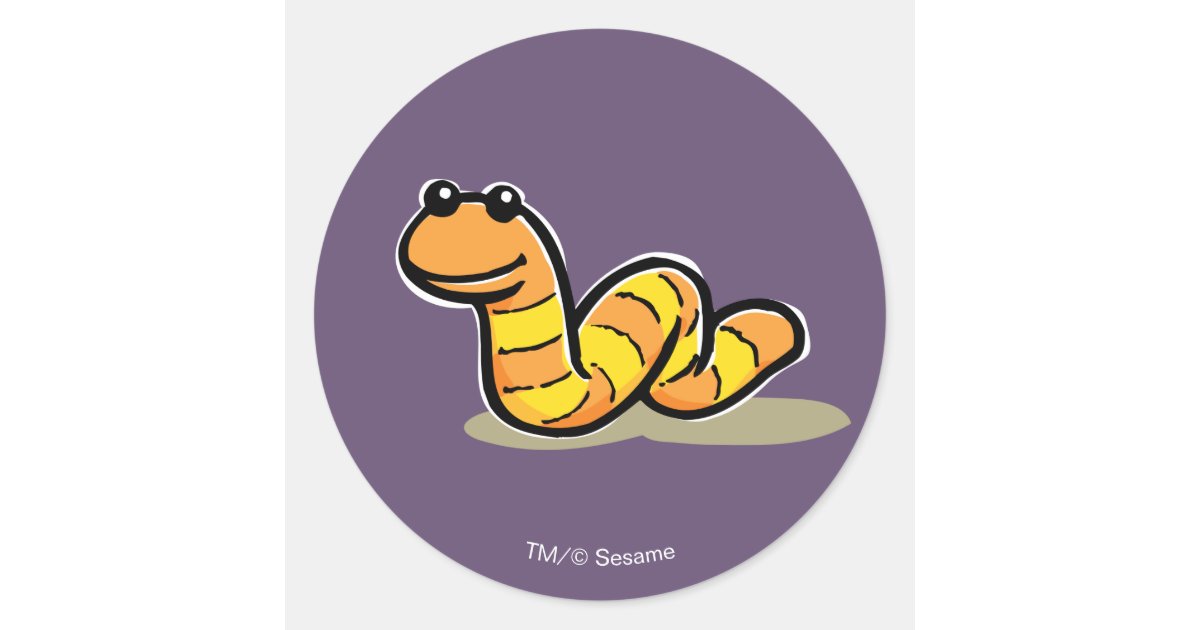 Sesame Street | Oscar's Slimey the Worm Classic Round Sticker | Zazzle