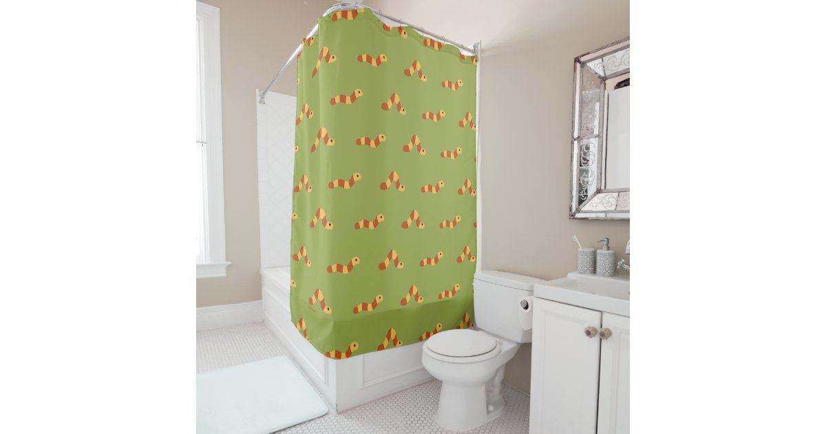 Sesame Street | Oscar's Worm Slimey Pattern Shower Curtain | Zazzle