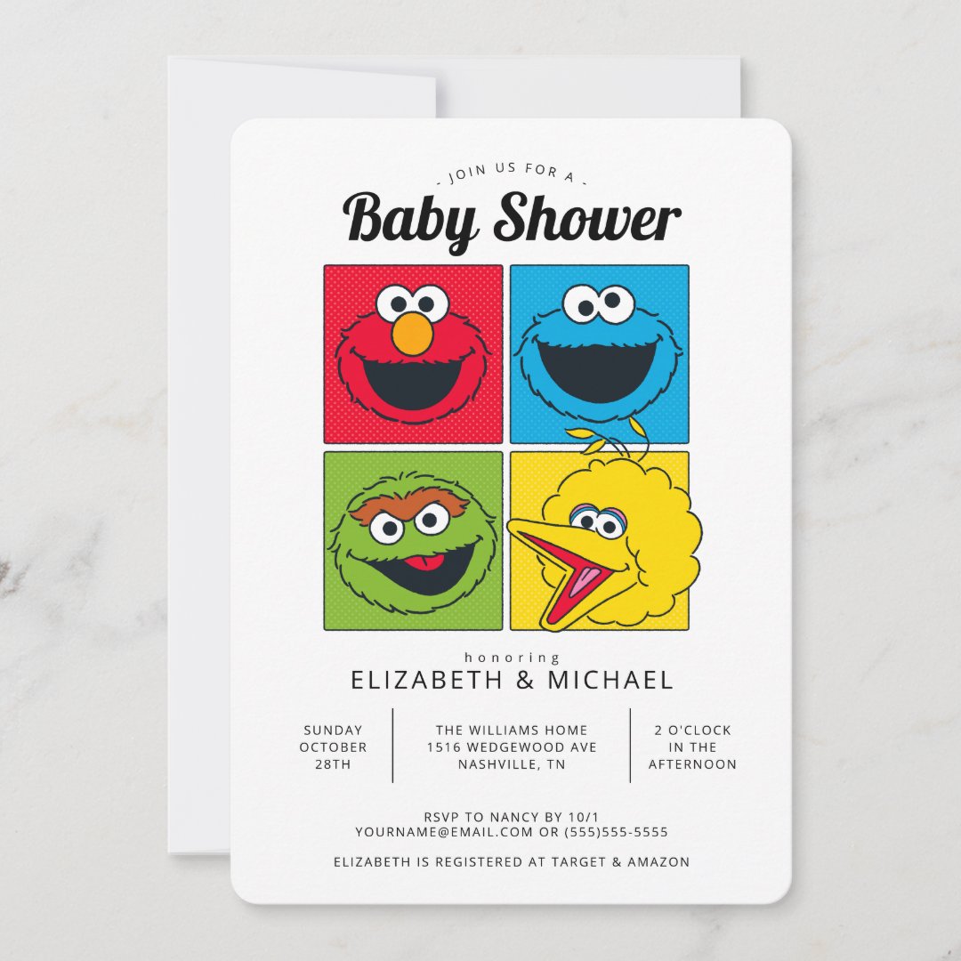 Sesame Street Pals Baby Shower Invitation | Zazzle