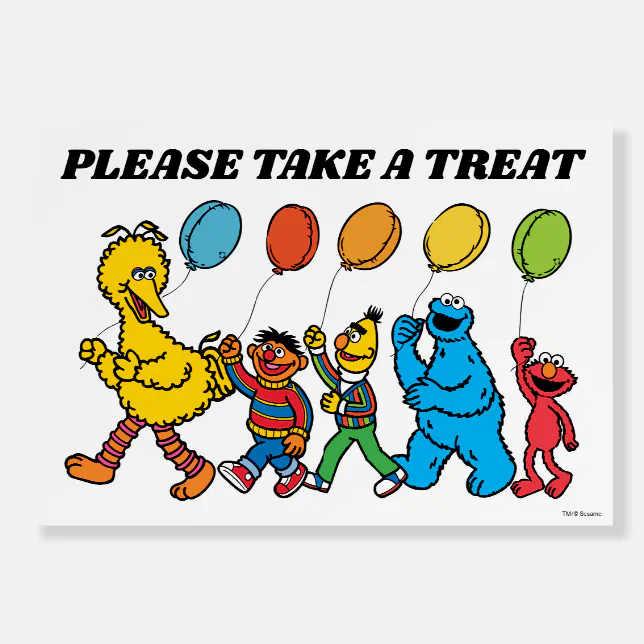 Sesame Street Pals Birthday Balloons Take A Treat Foam Board | Zazzle