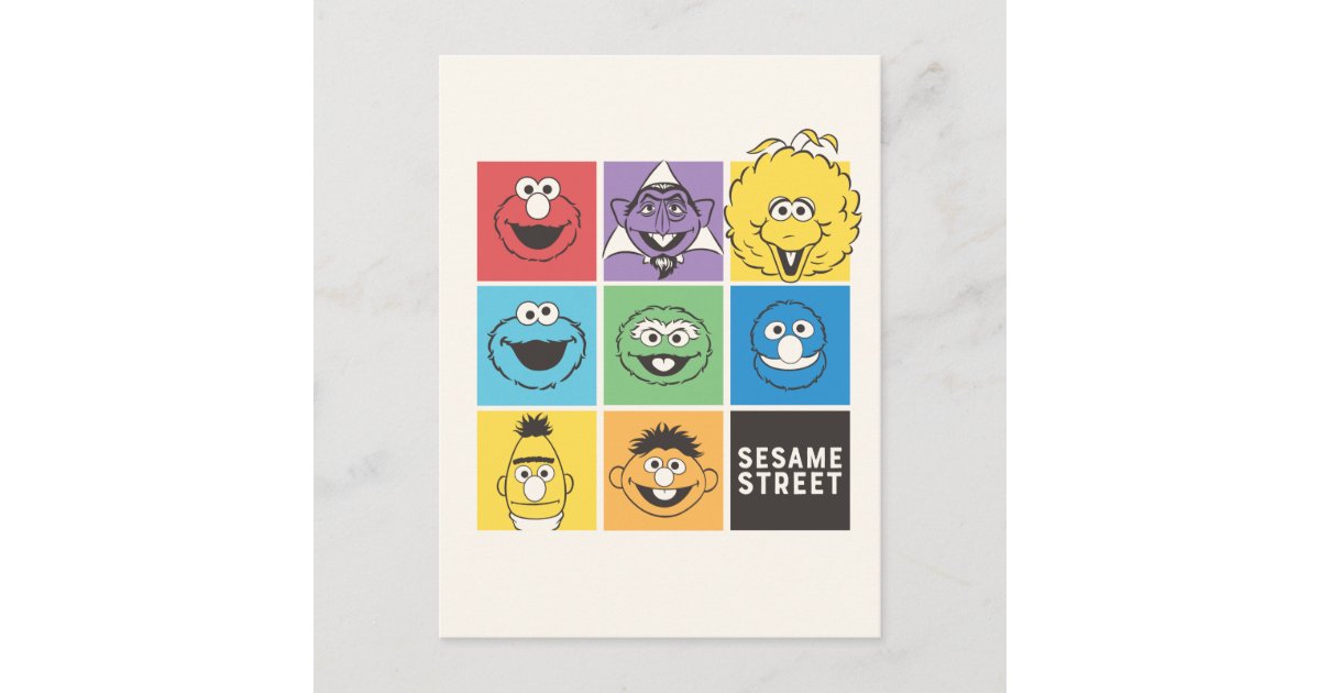 Sesame Street Pals | Color Blocks Postcard | Zazzle