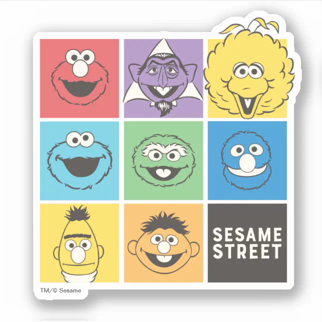Sesame Street Pals | Color Blocks Sticker | Zazzle