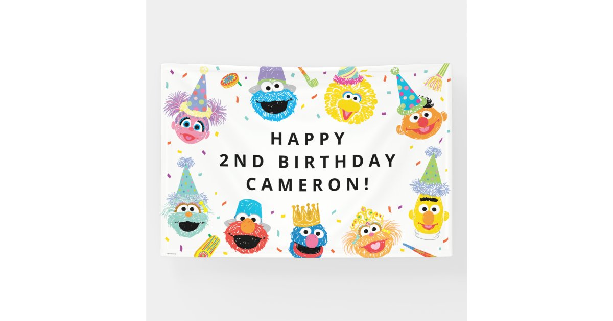 Sesame Street Pals Confetti Birthday Banner | Zazzle