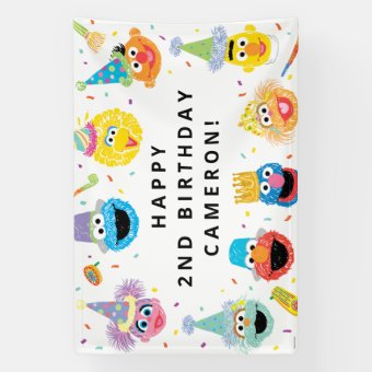 Sesame Street Pals Confetti Birthday Banner | Zazzle