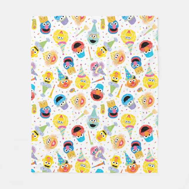 Sesame Street Pals Confetti Birthday Fleece Blanket | Zazzle