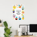 Sesame Street Pals Confetti Birthday Welcome Poster | Zazzle