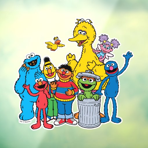 Sesame Street Pals Waving Window Cling | Zazzle