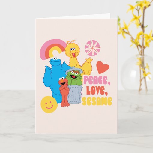 Sesame Street | Peace, Love, Sesame Card | Zazzle