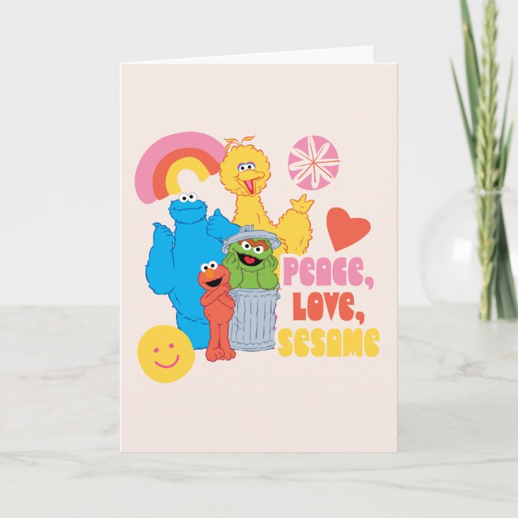 Sesame Street | Peace, Love, Sesame Card | Zazzle