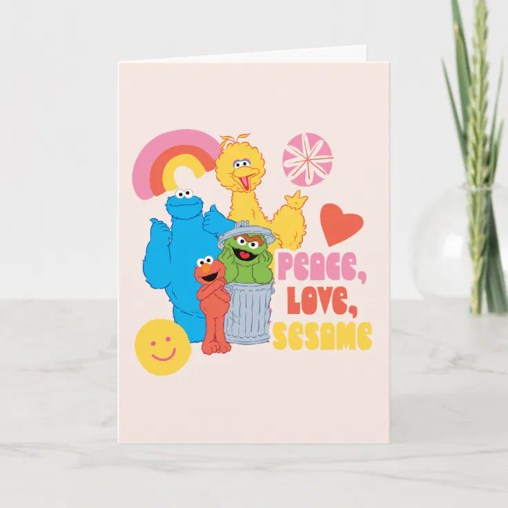 Sesame Street | Peace, Love, Sesame Card | Zazzle