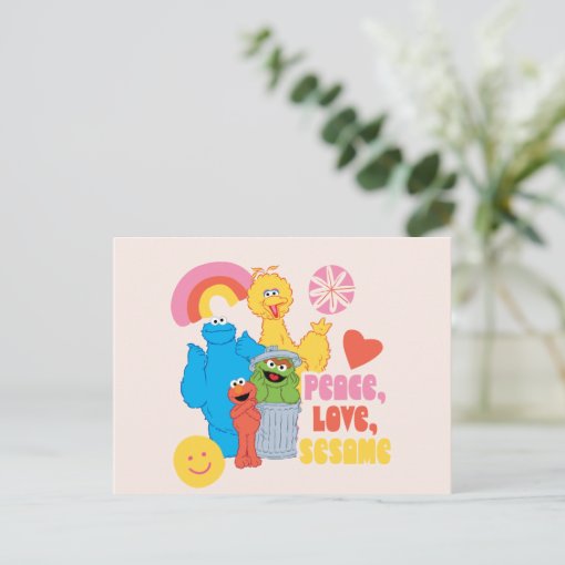 Sesame Street | Peace, Love, Sesame Postcard | Zazzle