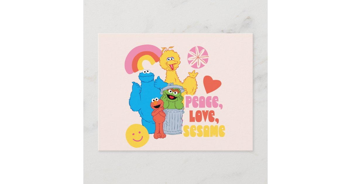 Sesame Street | Peace, Love, Sesame Postcard | Zazzle