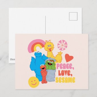 Sesame Street | Peace, Love, Sesame Postcard | Zazzle