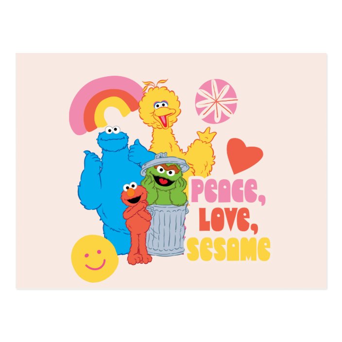 Sesame Street | Peace, Love, Sesame Postcard | Zazzle.com
