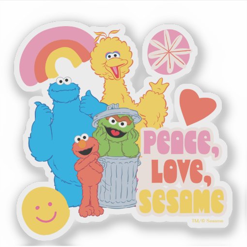 Sesame Street | Peace, Love, Sesame Sticker | Zazzle