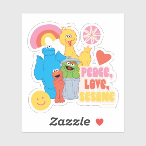 Sesame Street | Peace, Love, Sesame Sticker | Zazzle
