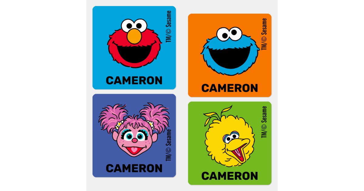 Sesame Street Personalized Kids Labels | Zazzle