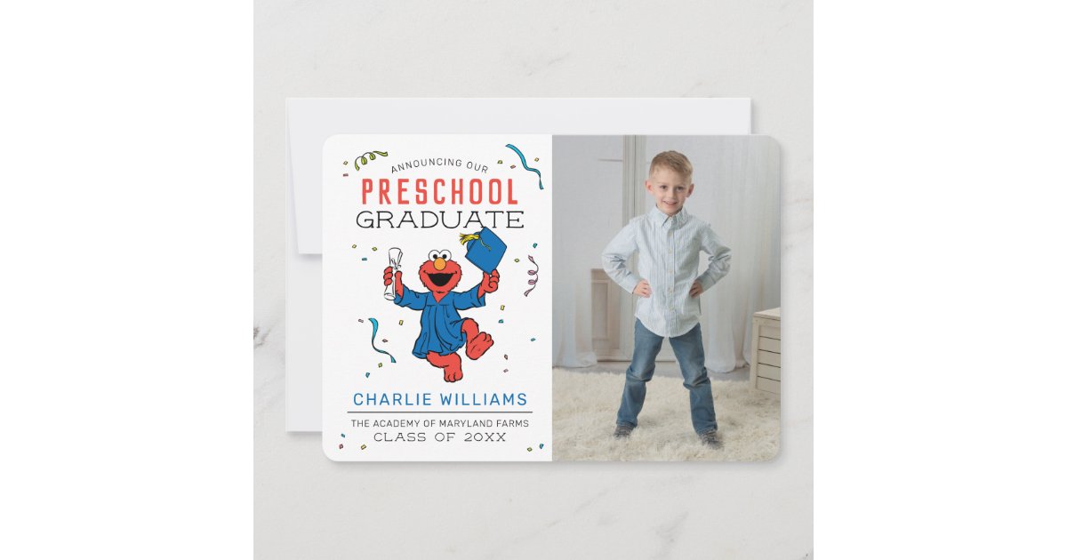 Sesame Street | Preschool Graduate - Photo Announcement | Zazzle.com
