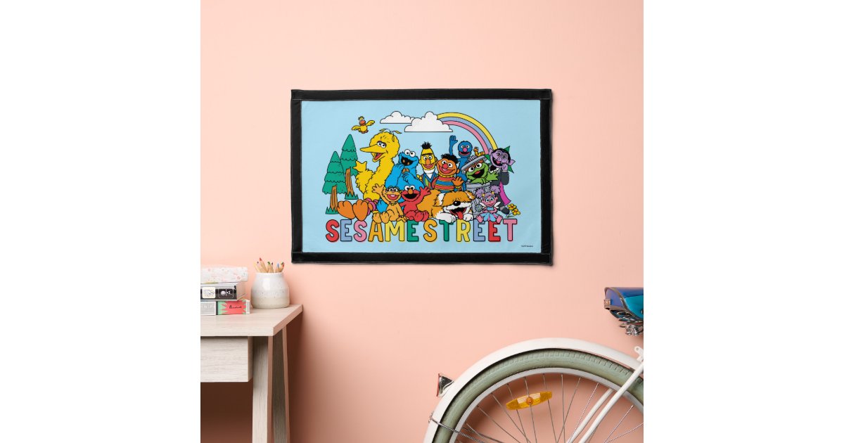 Sesame Street | Rainbow Wave Pennant | Zazzle