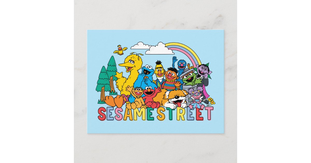 Sesame Street | Rainbow Wave Postcard | Zazzle