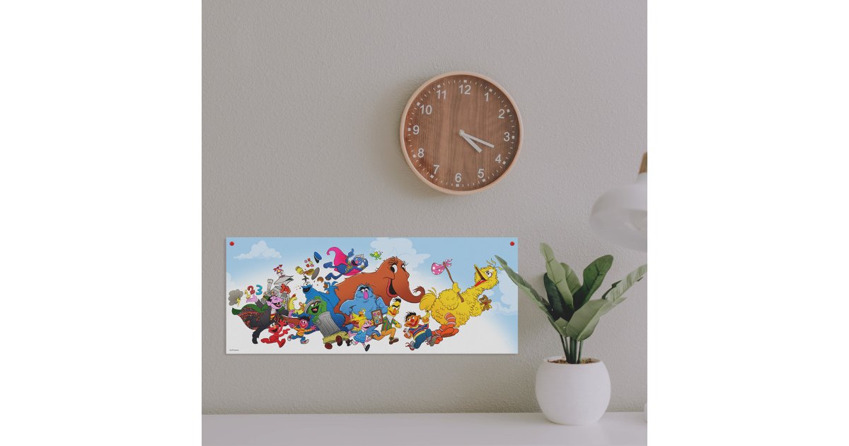 Sesame Street Run! Character Illustration Poster | Zazzle