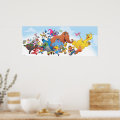 Sesame Street Run! Character Illustration Poster | Zazzle