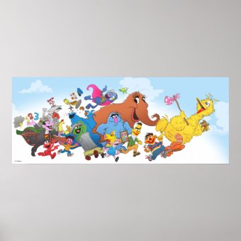 Sesame Street Run! Character Illustration Poster | Zazzle