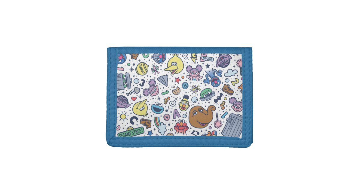 Sesame Street | Sesame Pals Doodle Pattern Trifold Wallet | Zazzle