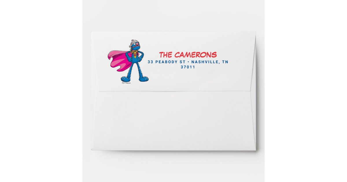 Sesame Street | Super Grover Birthday Envelope | Zazzle