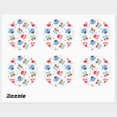 Sesame Street | Tango, Elmo, & Grover Pattern Classic Round Sticker ...