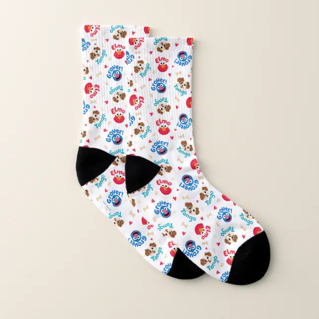 Sesame Street | Tango, Elmo, & Grover Pattern Socks | Zazzle