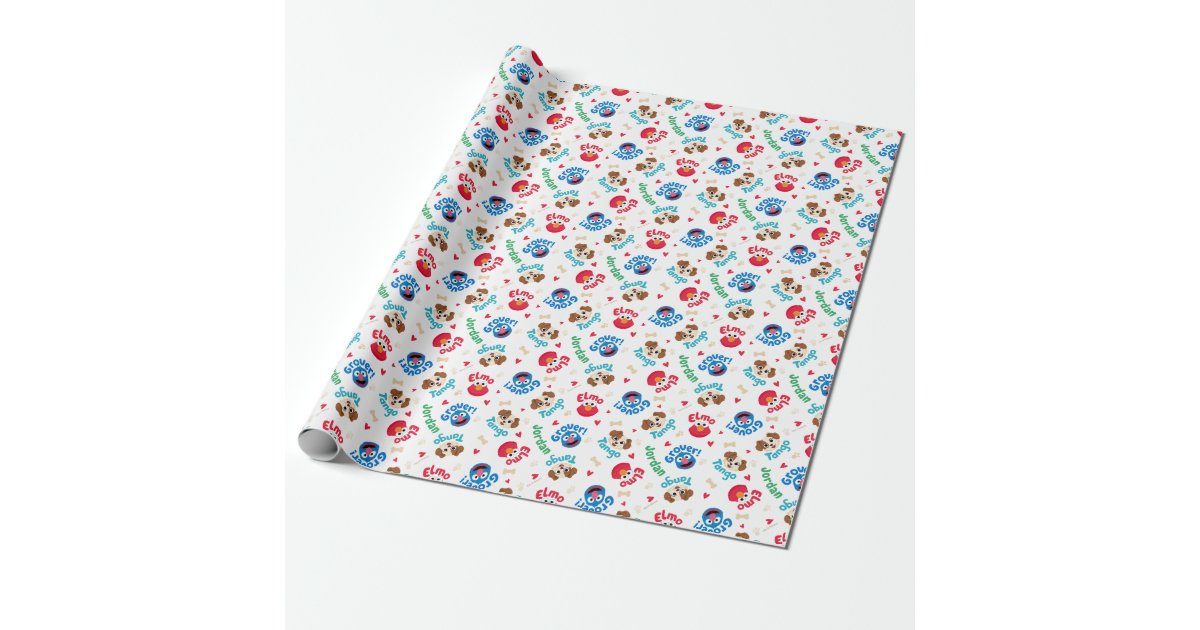 Sesame Street | Tango, Elmo, & Grover Pattern Wrapping Paper | Zazzle