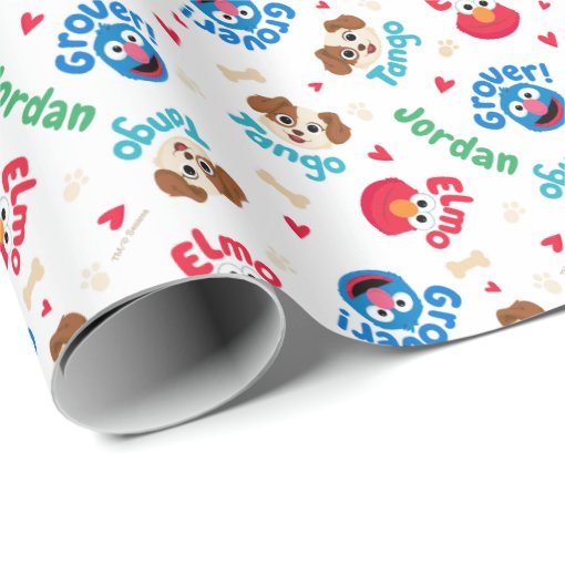 Sesame Street | Tango, Elmo, & Grover Pattern Wrapping Paper | Zazzle