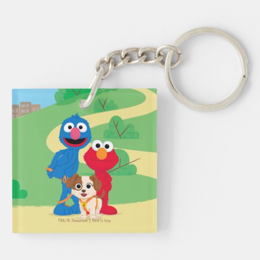 Sesame Street | Tango With Grover & Elmo Keychain | Zazzle