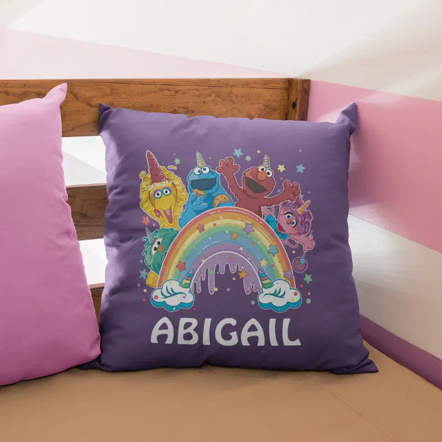 Sesame Street Unicorn Rainbow Throw Pillow | Zazzle