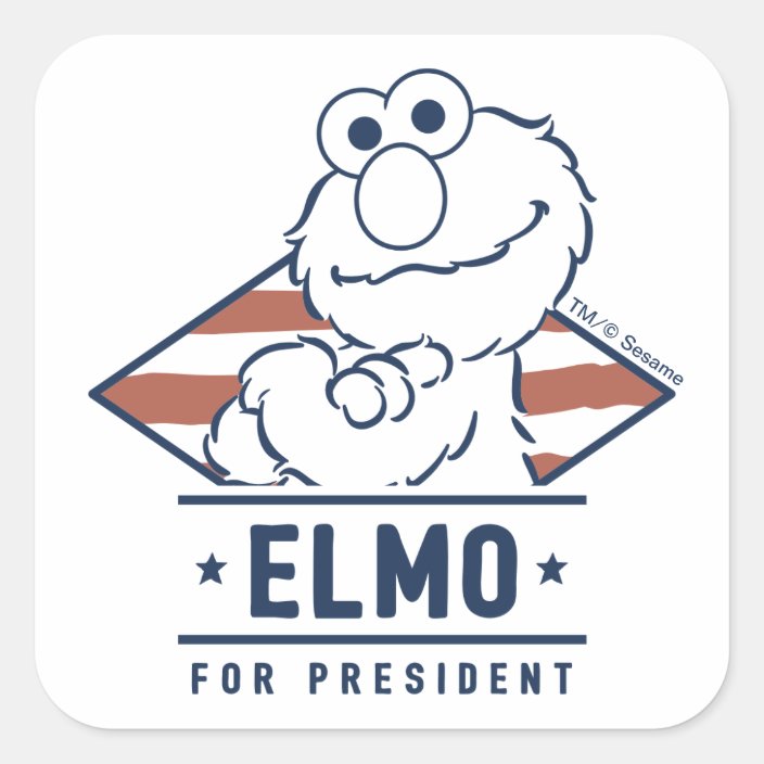 Sesame Street | Vintage Elmo for President Square Sticker | Zazzle.com