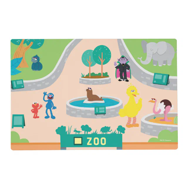 Sesame Street | Zoo Scene Placemat | Zazzle