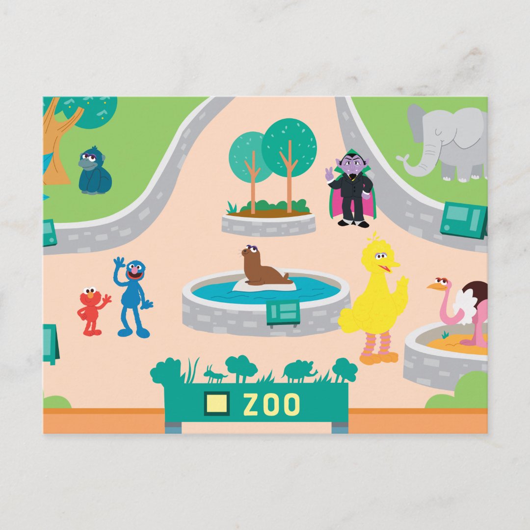 Sesame Street | Zoo Scene Postcard | Zazzle