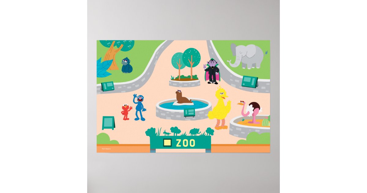 Sesame Street | Zoo Scene Poster | Zazzle