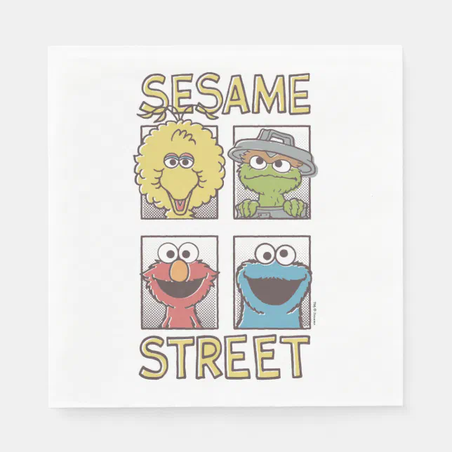 Sesame StreetVintage Character Comic Paper Napkins | Zazzle