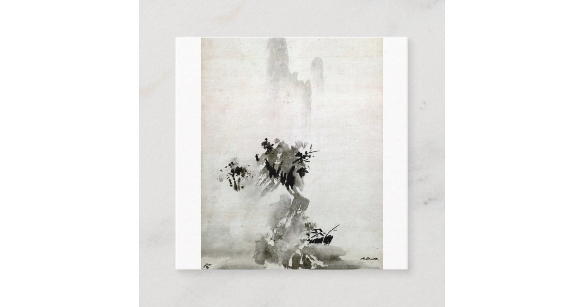 Sesshu Toyo Haboku - Sansui Landscape Square Business Card | Zazzle